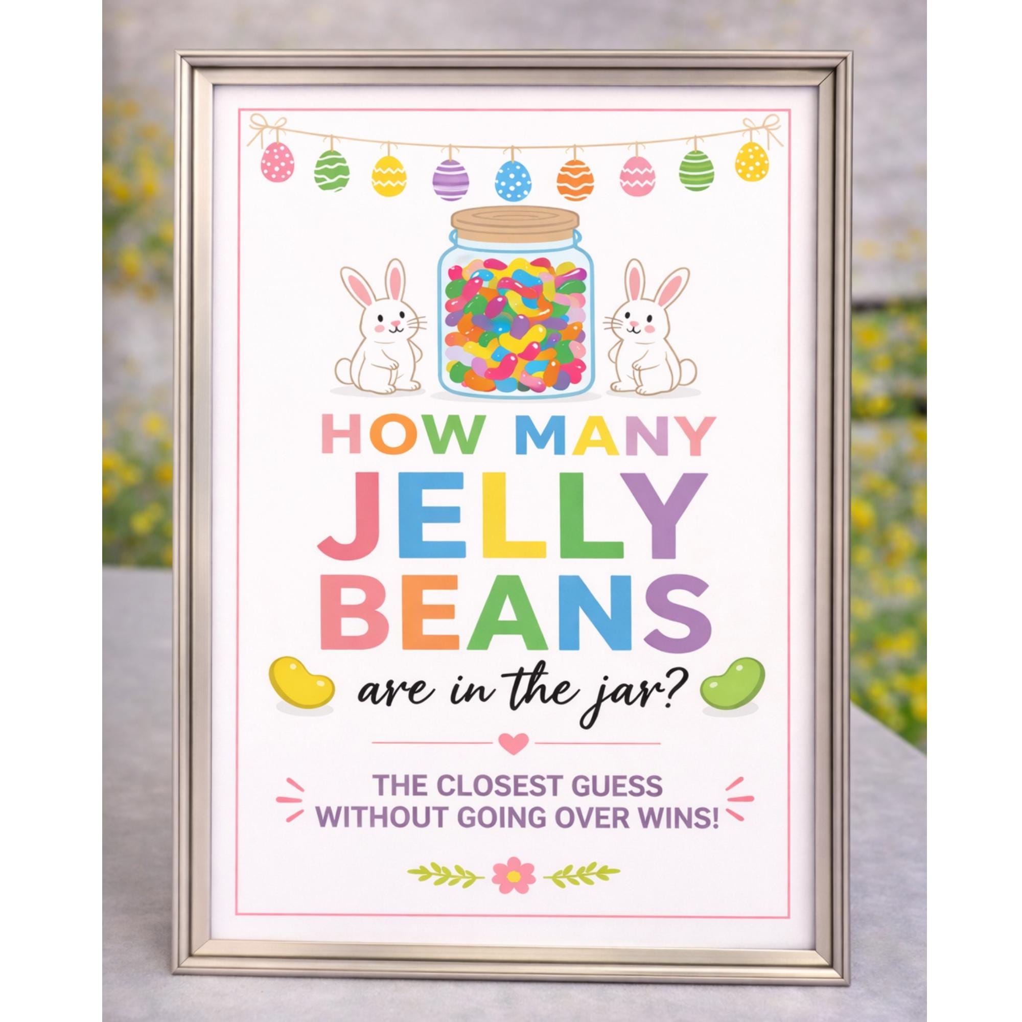 Easter Jelly Bean Guessing Game Printable, Guess How Many Jelly Beans ...