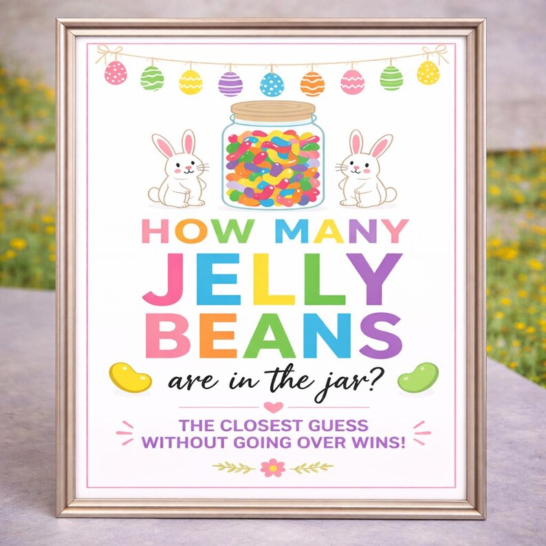 Easter Jelly Bean Guessing Game Printable, Guess How Many Jelly Beans ...