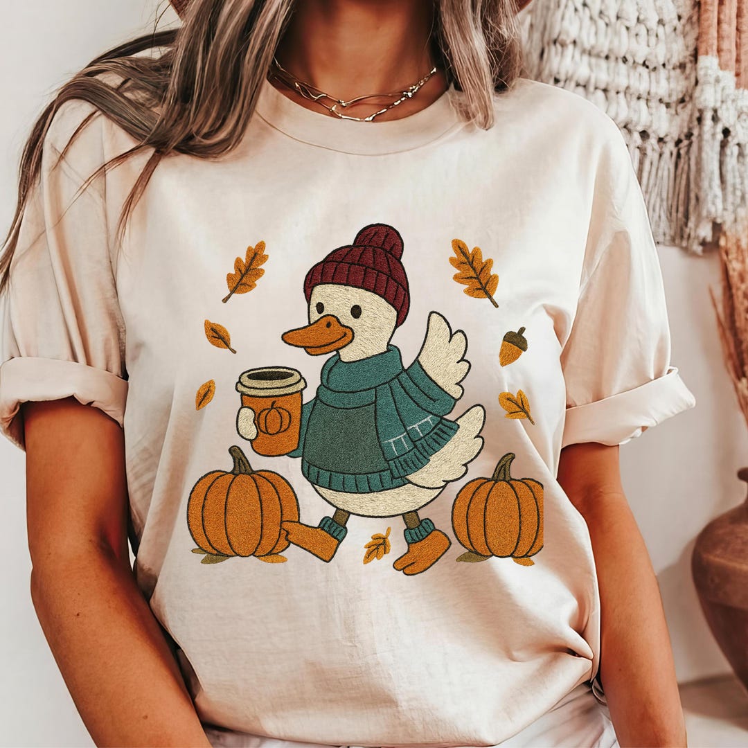 Comfort Colors Trendy Cute Fall Duck Shirt,pumpkin Patch Duck Tee ...