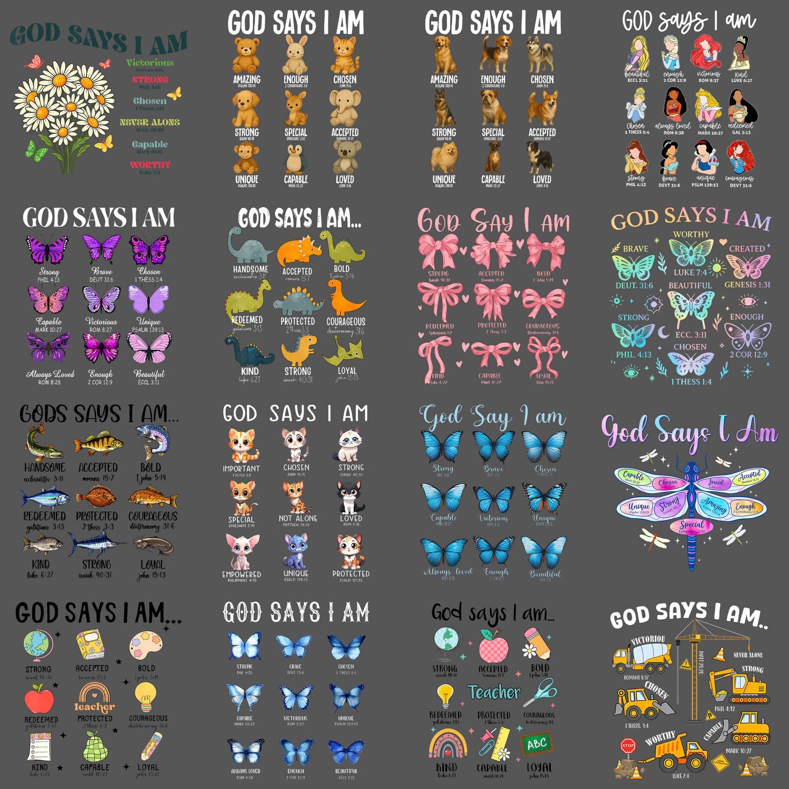 God Says I Am PNG With Name Letter, Christian Bible Verse Clipart ...