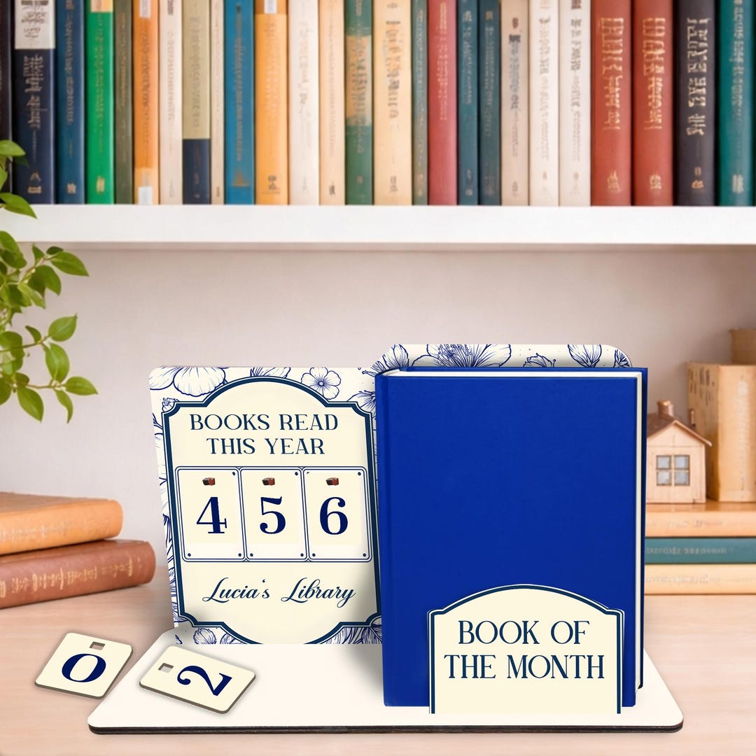 Personalized Stand Reading Counter, Custom Name Book Count Stand ...