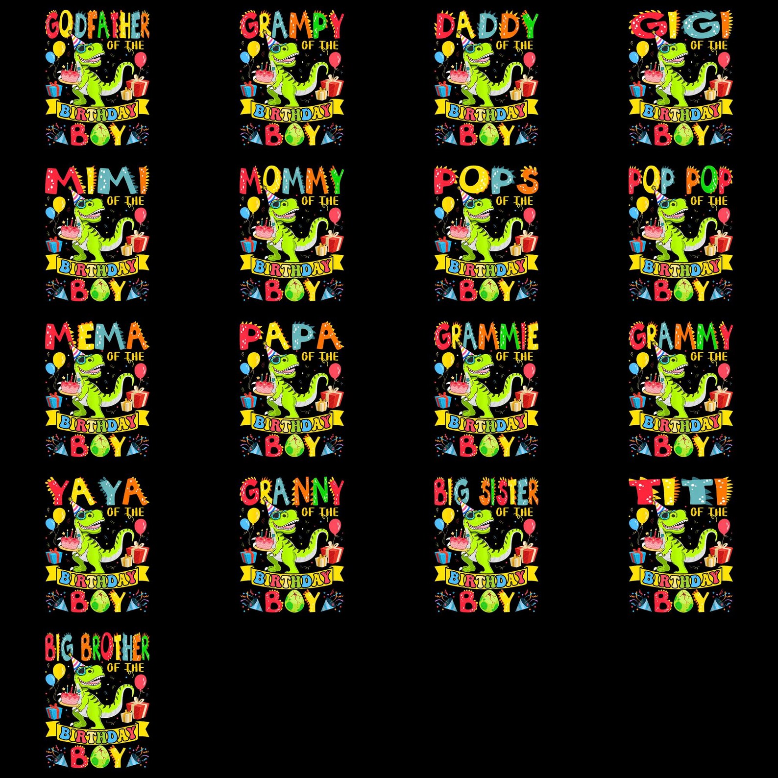 The Birthday Boy Dinosaur PNG, Cute T-rex Birthday Party Clipart, Funny ...