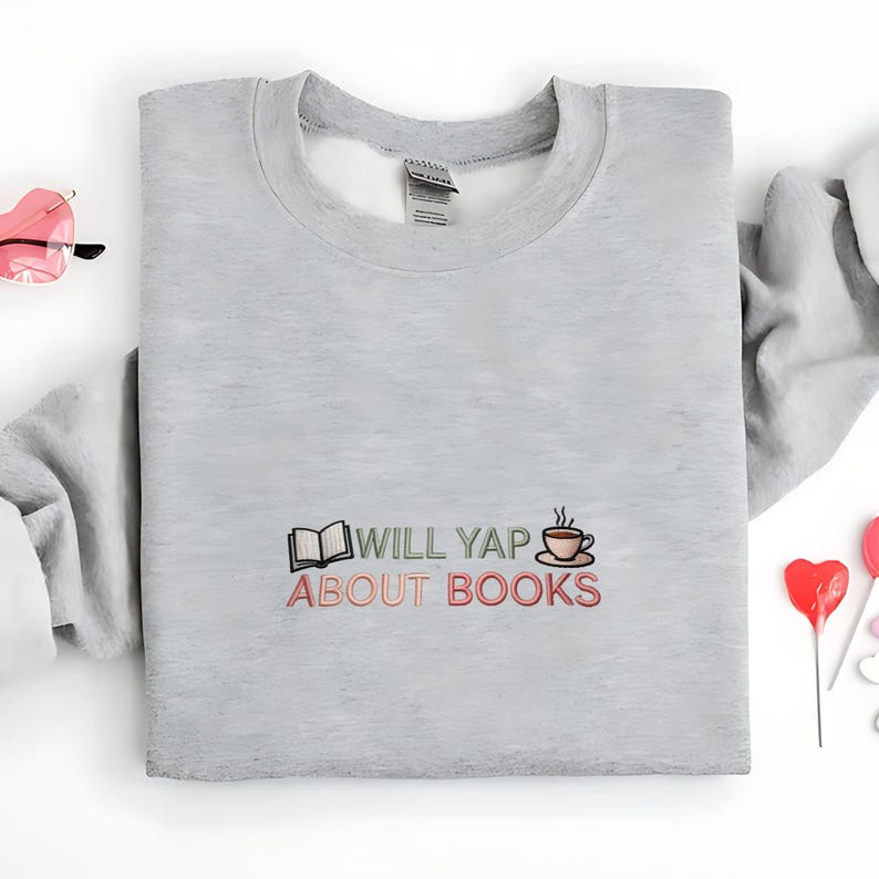 Will Yap About Books Embroidery Design, Funny Book Lover Quote Stitch ...