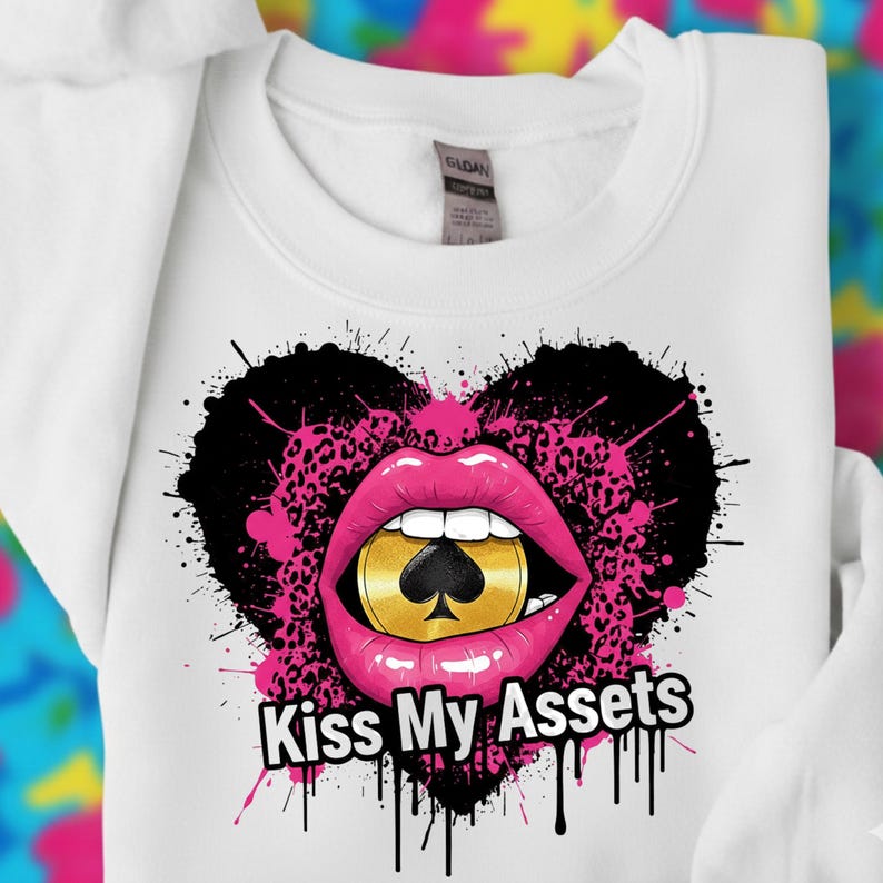 Kiss My Assets Valentine PNG Pink Leopard Lips With Spade Coin Digital ...