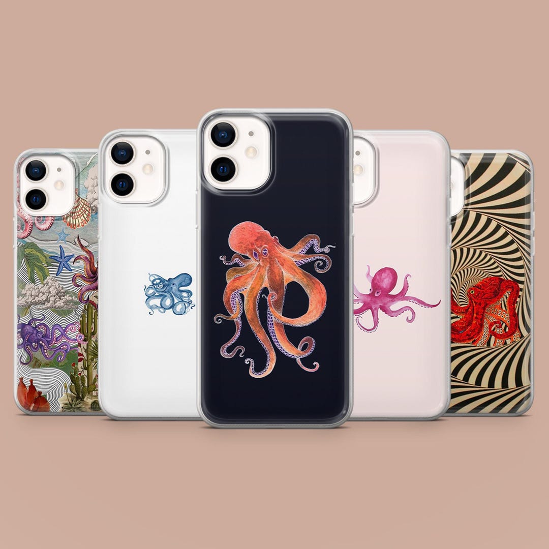 Octopus Phone Case: Ocean Creature Marine Life, Soft TPU Gel - Etsy
