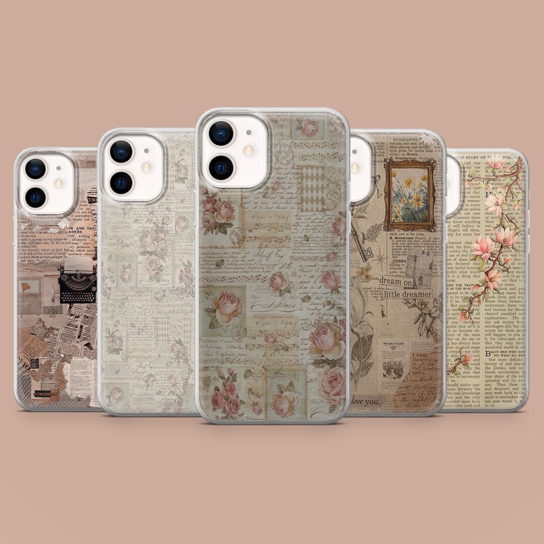 Vintage Scrap Phone Case Aesthetic Moodboard Cover for iPhone 16,15,14 ...