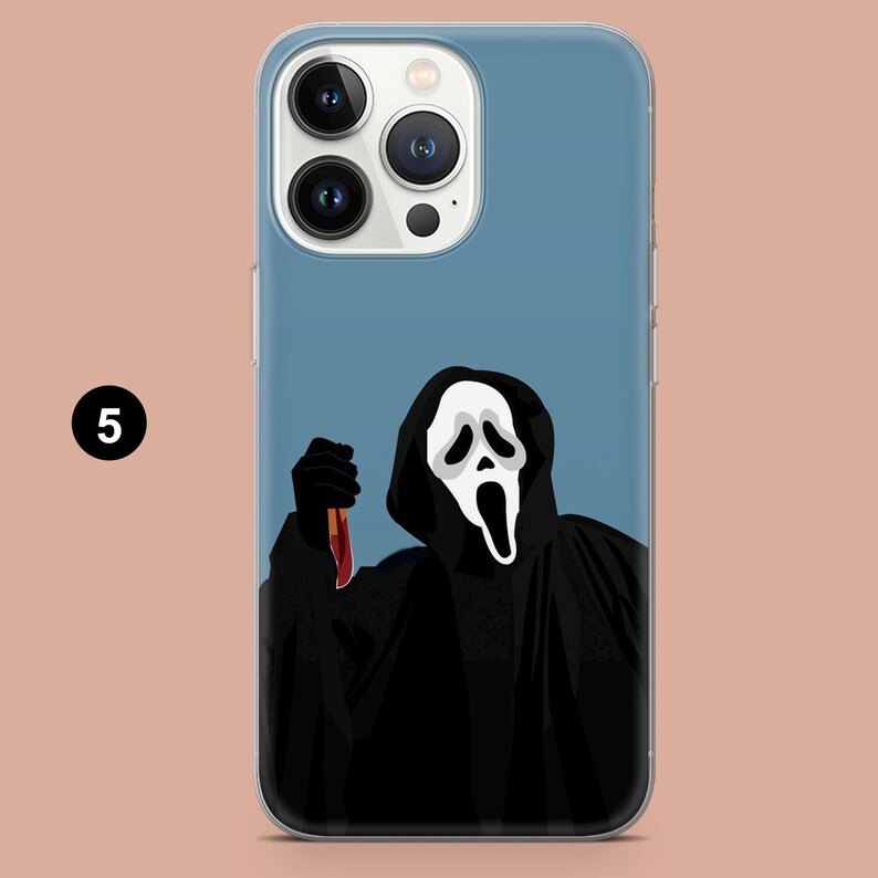 Ghost Face Phone Case A Scary Mask Cover for iPhone 16,15,14,13,12 ...