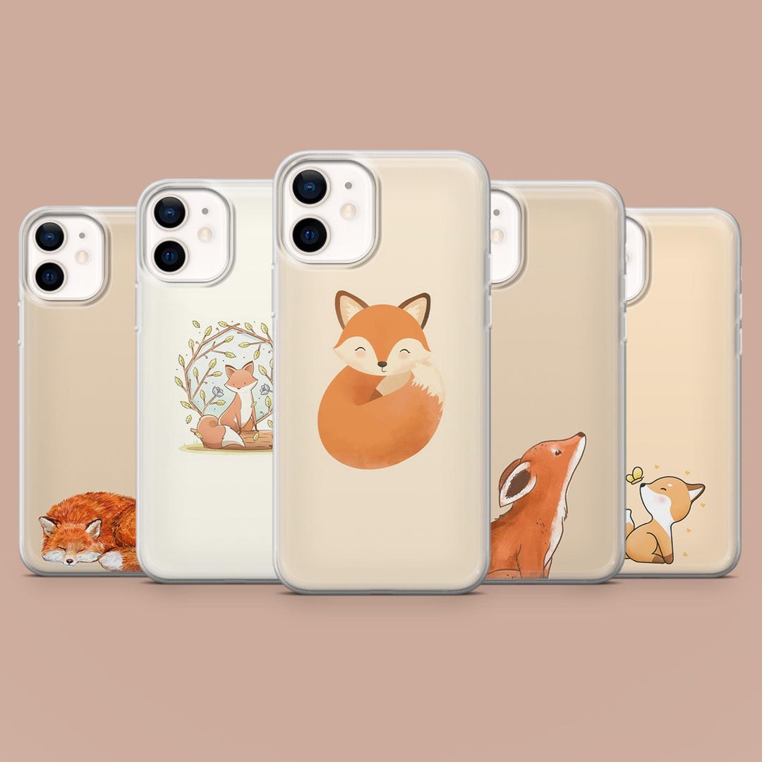 Cute Fox Phone Case Aesthetic Fox Cover for iPhone 16,15,14,13,12 ...