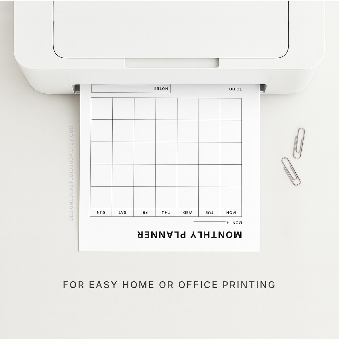 Undated Monthly Planner, Minimalist Customizable Overview, Printable ...