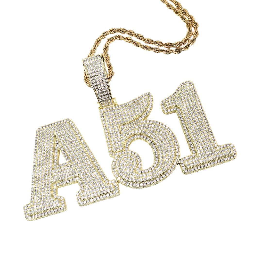 Custom Big Initials Hip Hop Pendant | Iced Out CZ Diamond Nameplate ...
