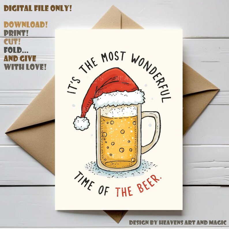 Funny Christmas Card – Joke for Friend, Family, Coworkers, Beer Lovers ...
