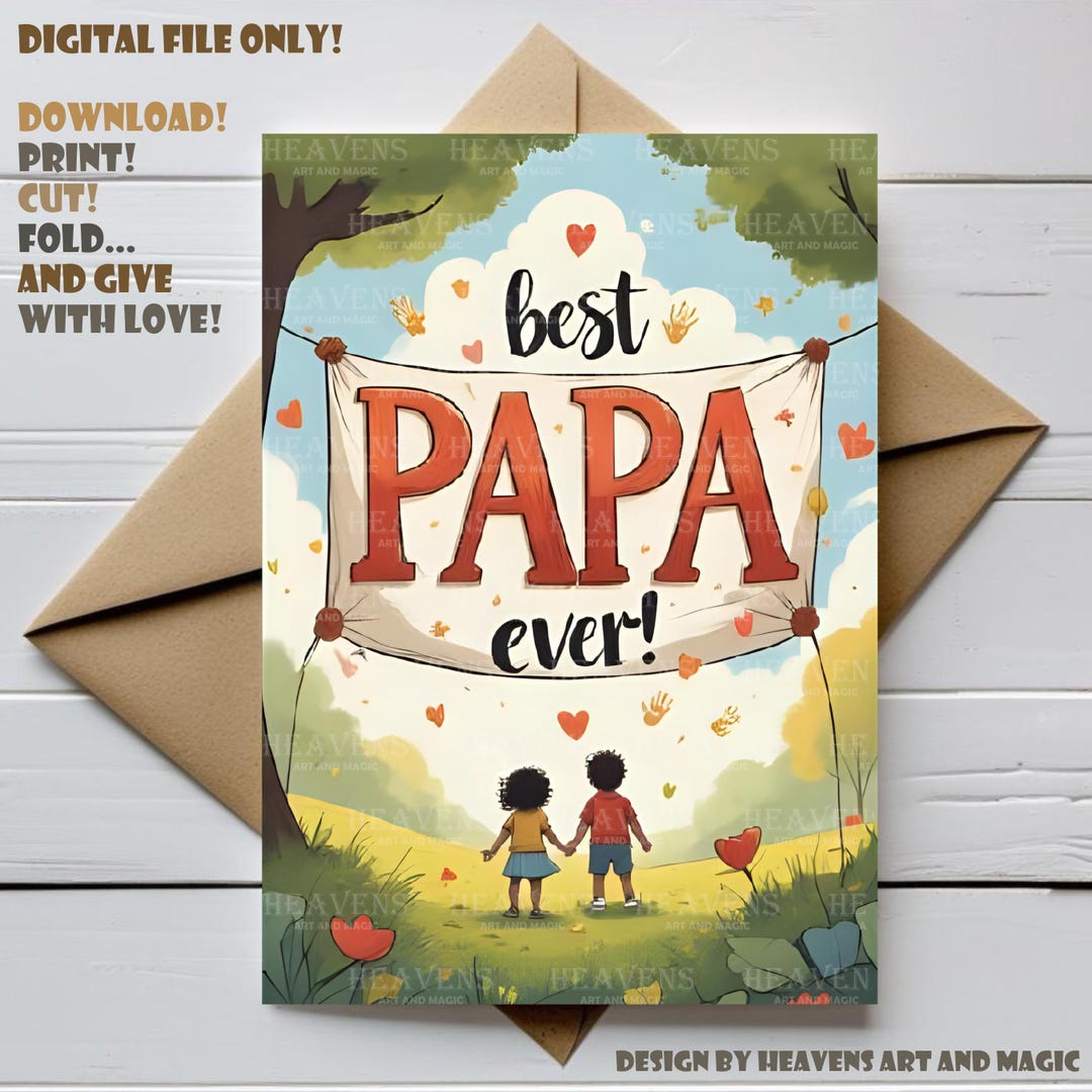 Best Papa Card | Greeting Card for Father | Best Dad Card | Printable ...
