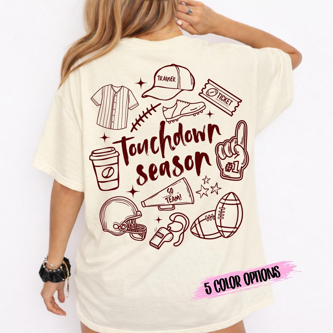 Touchdown Season SVG PNG | Doodle Football Game Day Design | Sport Mom ...