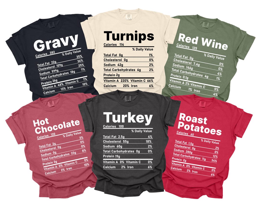 Christmas Nutrition Facts Shirts, Funny Custom Matching Tees, Group ...