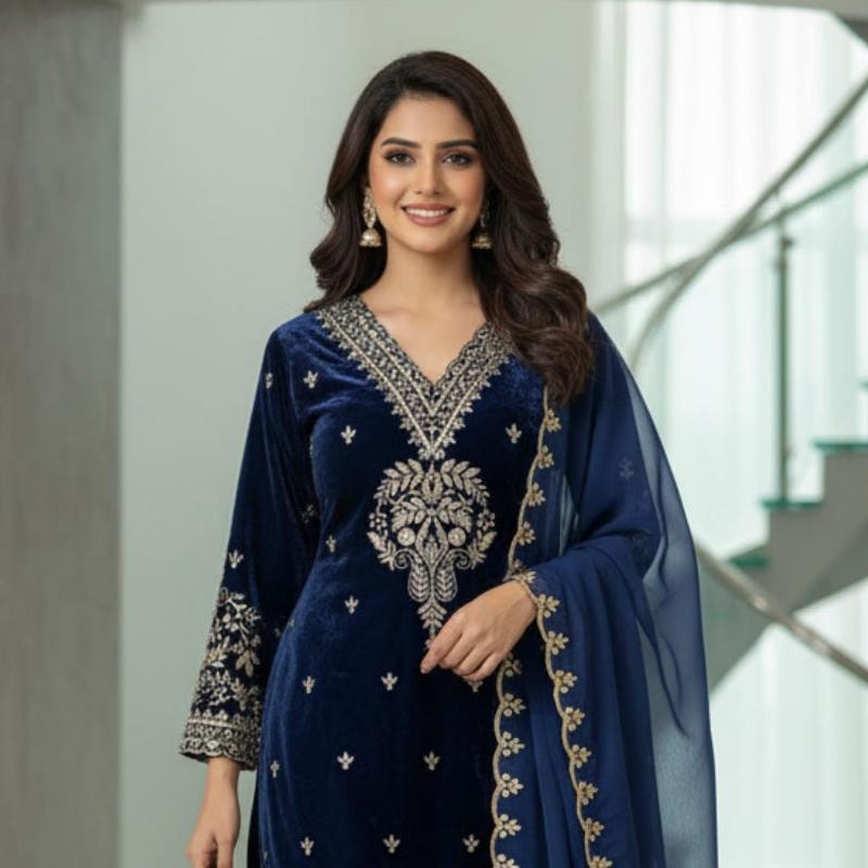 Velvet Suit Set Blue - Etsy