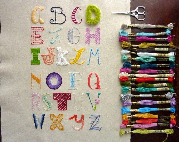 ABC Sampler. PDF Hand Embroidery Pattern. - Etsy