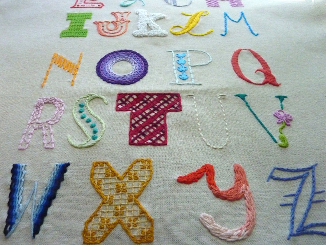 ABC Sampler. PDF Hand Embroidery Pattern. - Etsy
