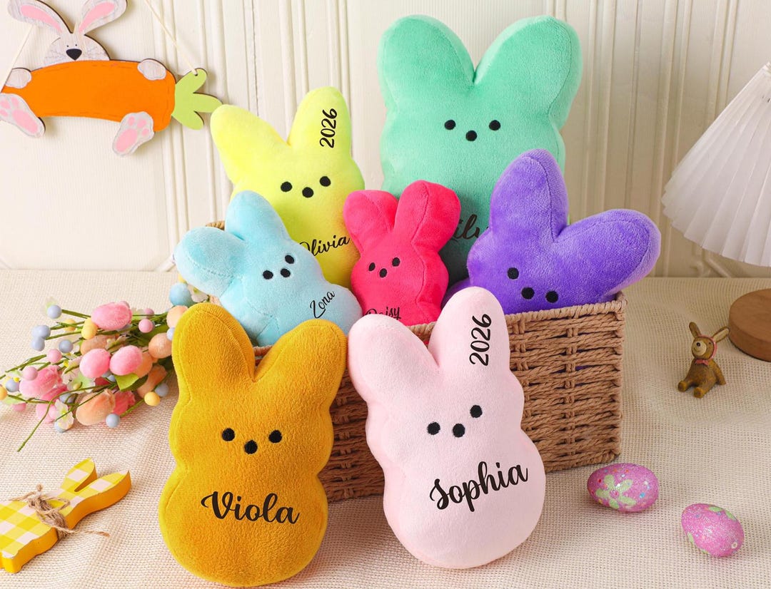 Custom Name Easter Rabbit,personalized Easter Peeps Bunny Plush, Custom ...