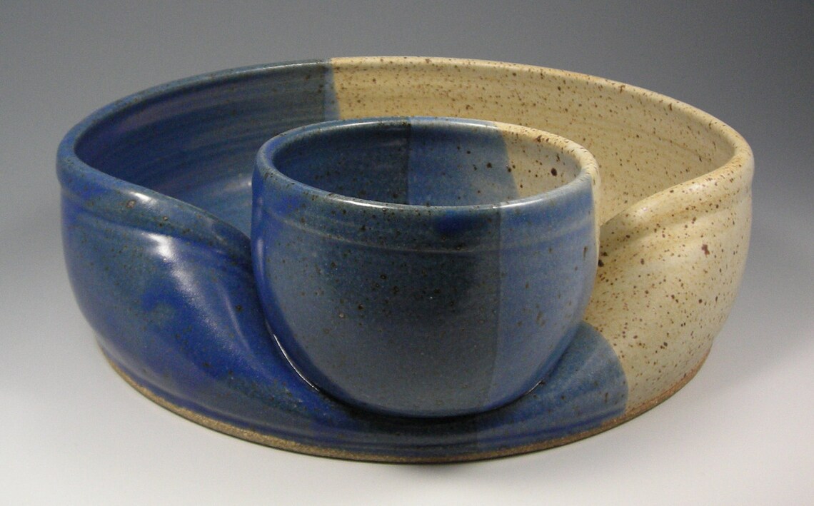 Pottery Chip and Dip Platter | Etsy