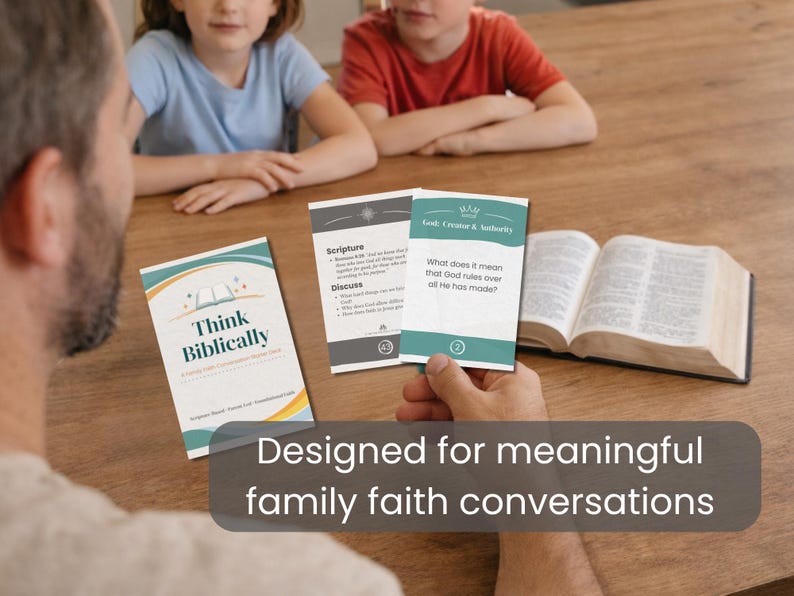 Think Biblically: Family Faith Conversation Cards + Parent Guide ...