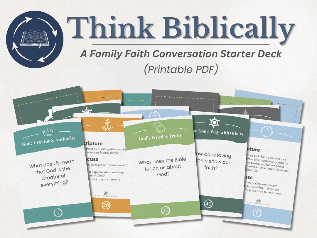 Think Biblically: Family Faith Conversation Cards + Parent Guide ...