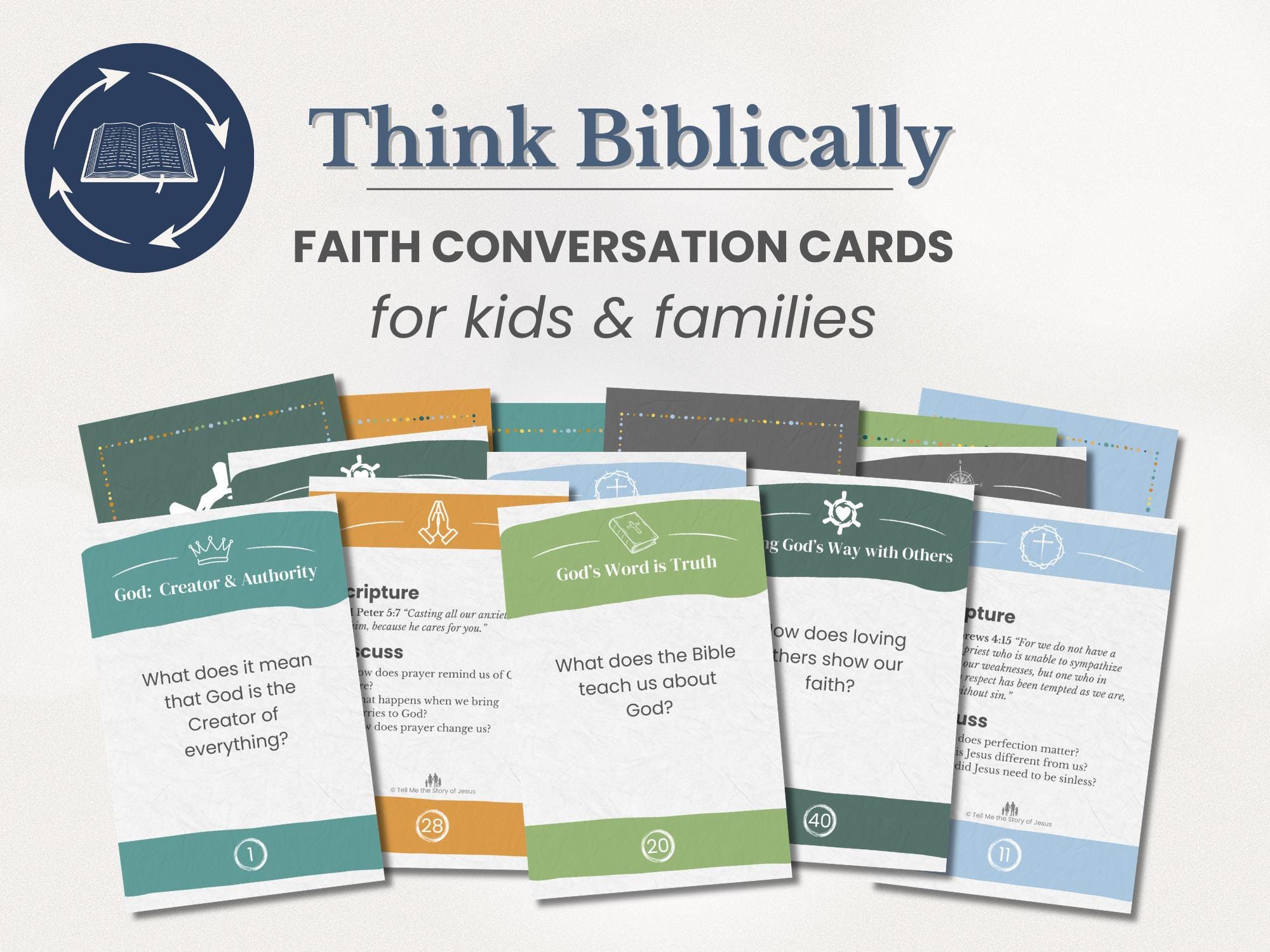 Think Biblically: Family Faith Conversation Cards + Parent Guide ...
