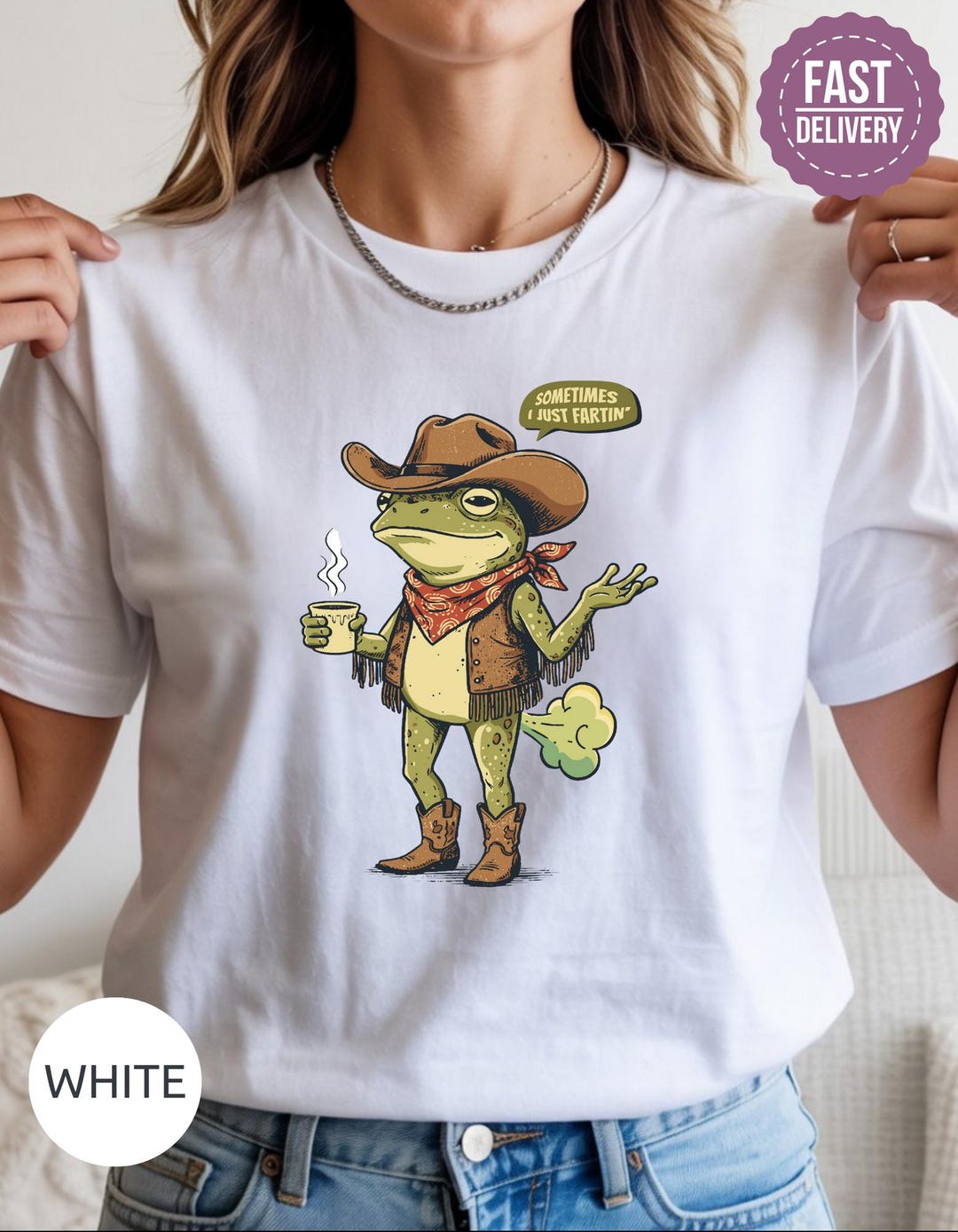 Cowboy Frog Farting Shirt, Comfort Colors 1717 Premium Tee, Funny ...