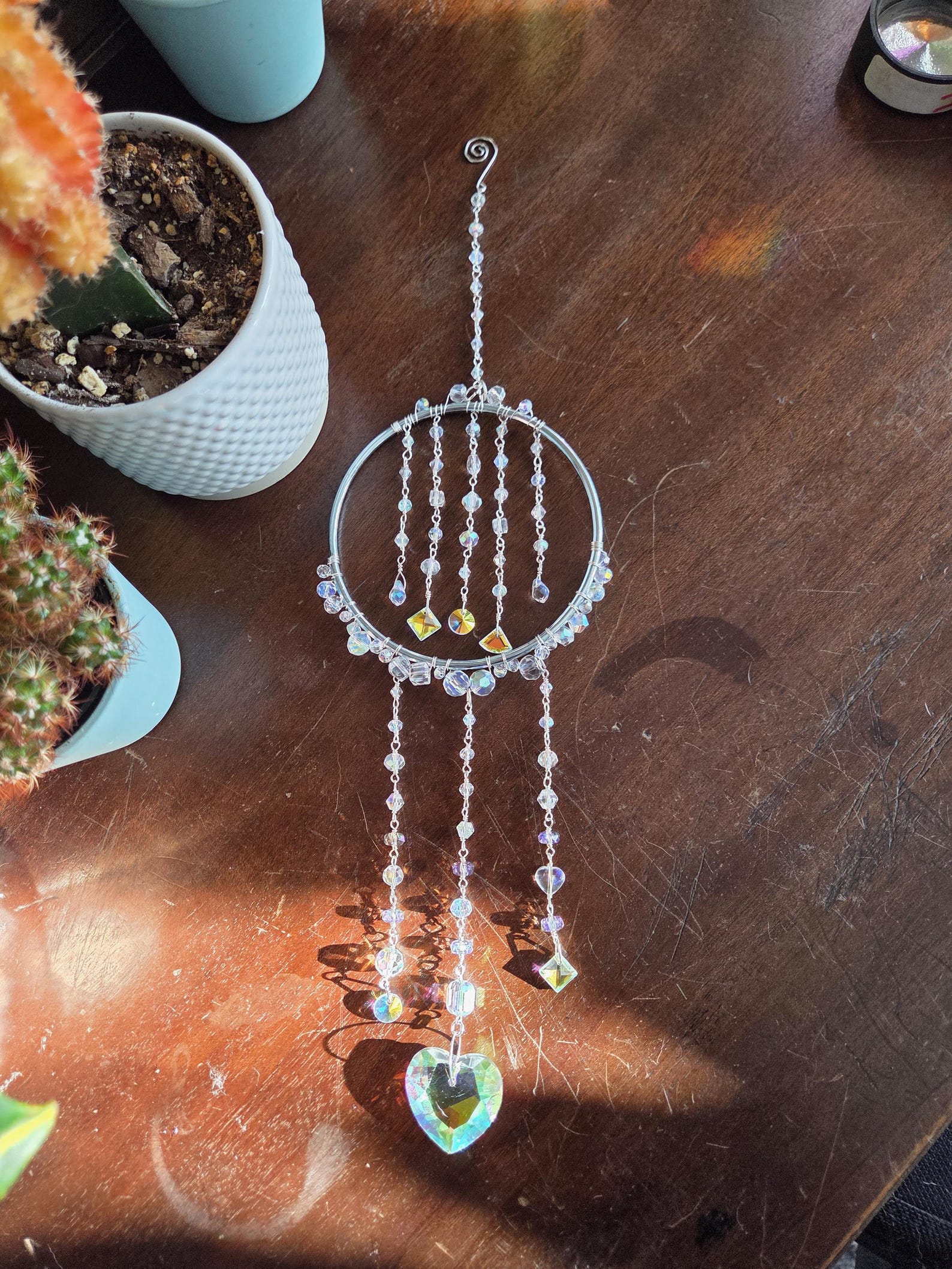 Rainbow Heart Crystal Suncatcher - Etsy