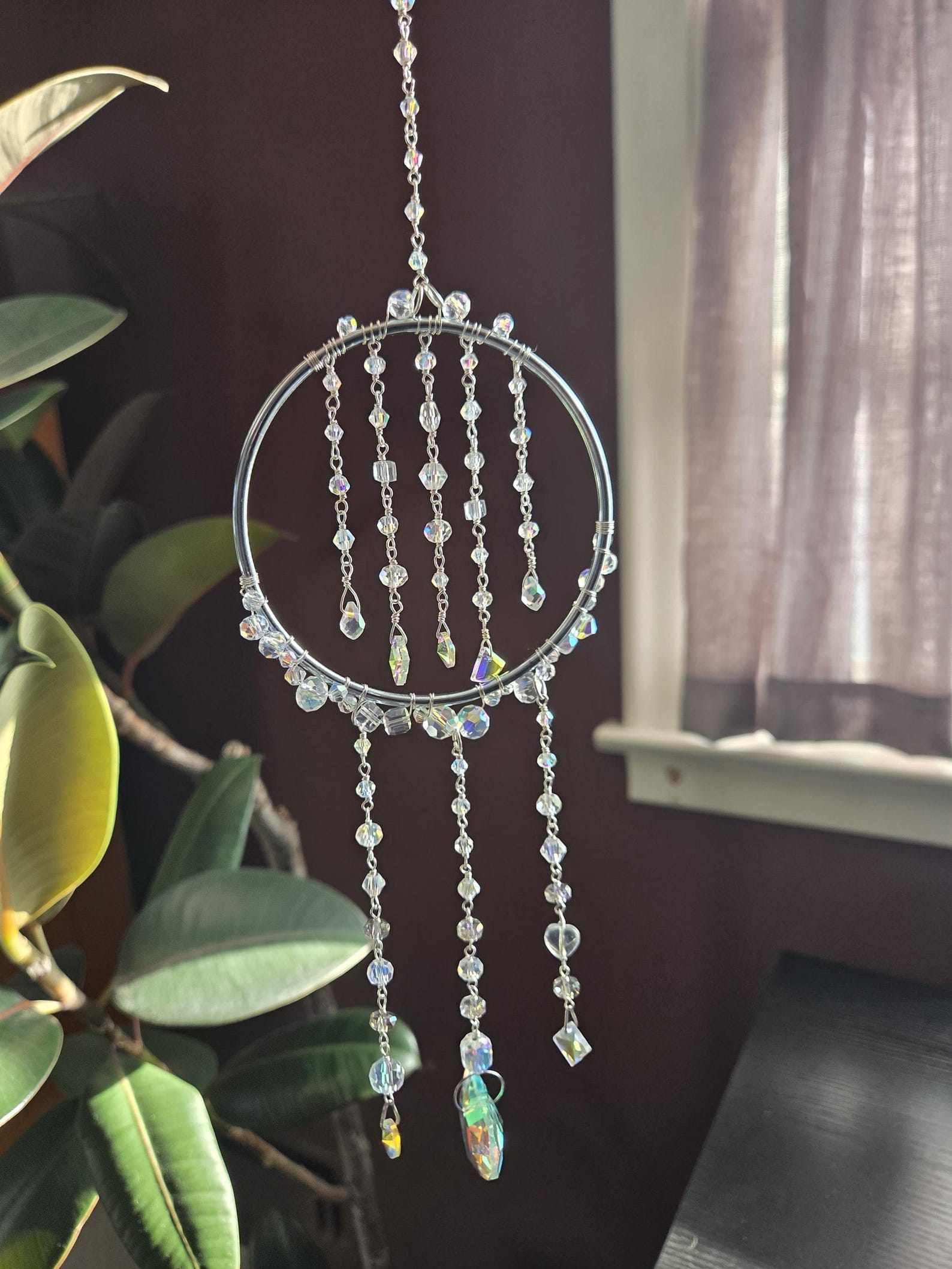 Rainbow Heart Crystal Suncatcher - Etsy