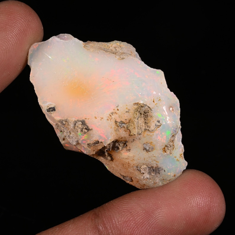74.85 Ct Natural Ethiopian Opal Rough Stone, AAA Red Fire Opal for ...