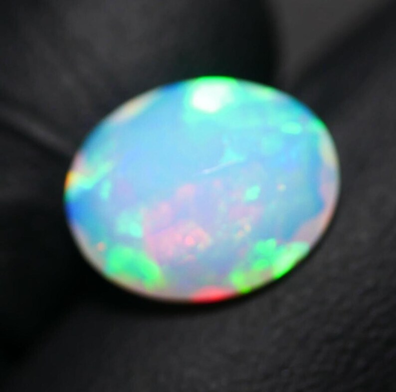 2.55 CRT Natural Ethiopian Opal Cut Stone, Faceted Cut Opal, Pin-fire ...