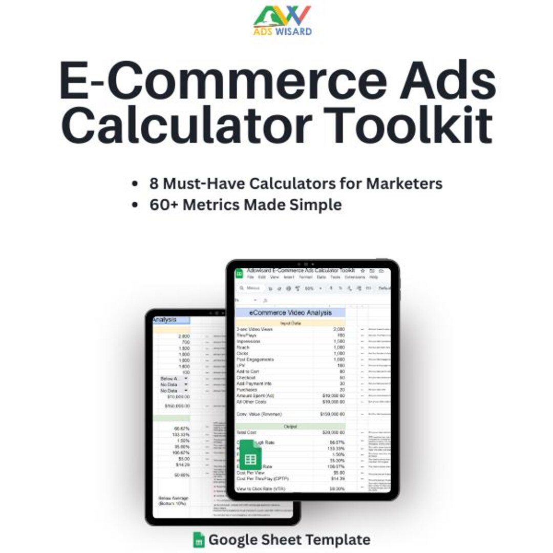 Adswisard E-commerce Ads Calculator Toolkit | Social Media Ad Metrics ...
