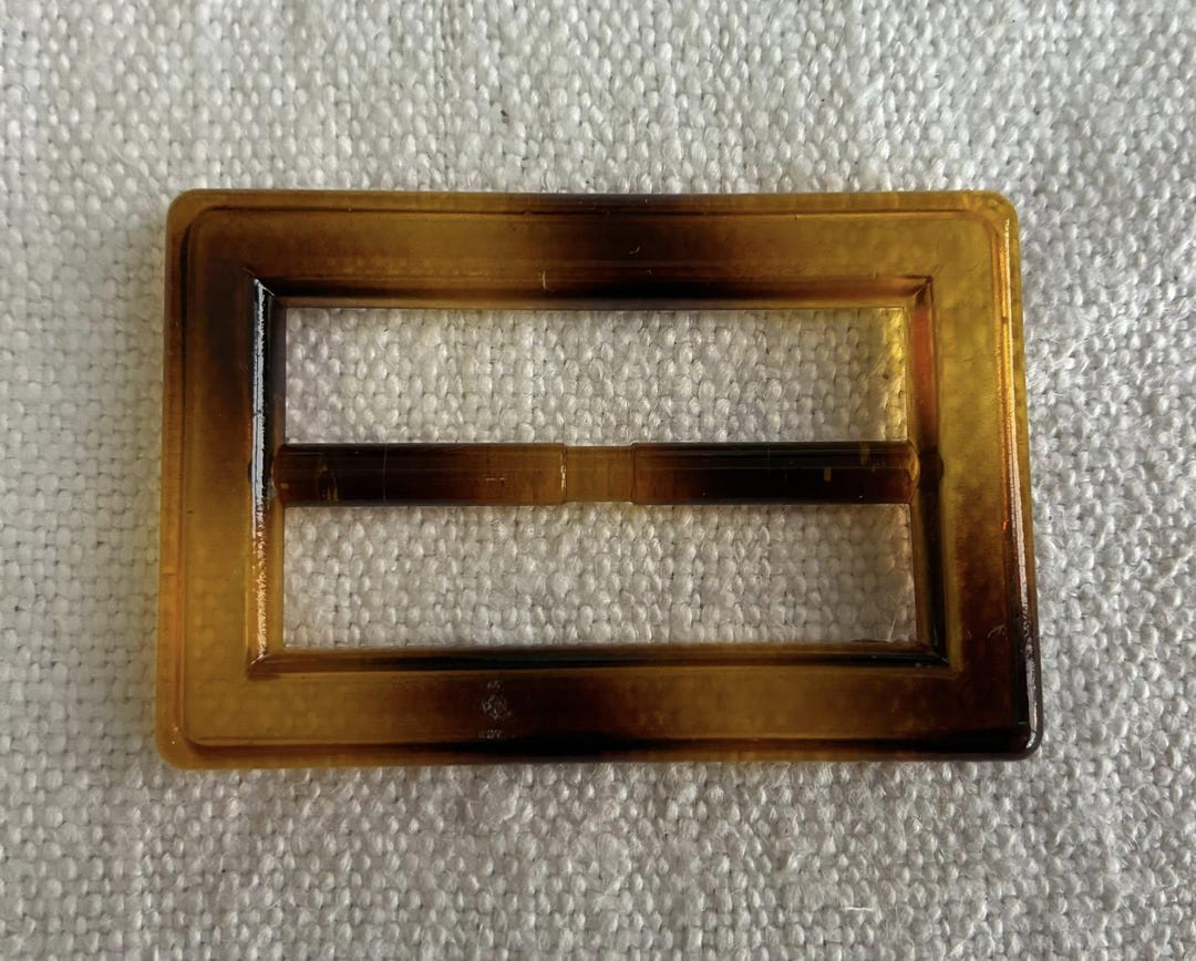 Vintage Acrylic Belt Buckle Small Tortoiseshell Amber 58mm – Old Stock ...