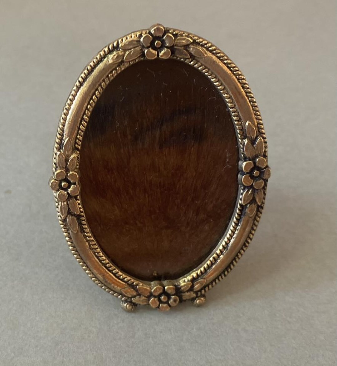 Vintage Oval Photo Frame, Gilded Brass, 1960s, Border With Floral ...