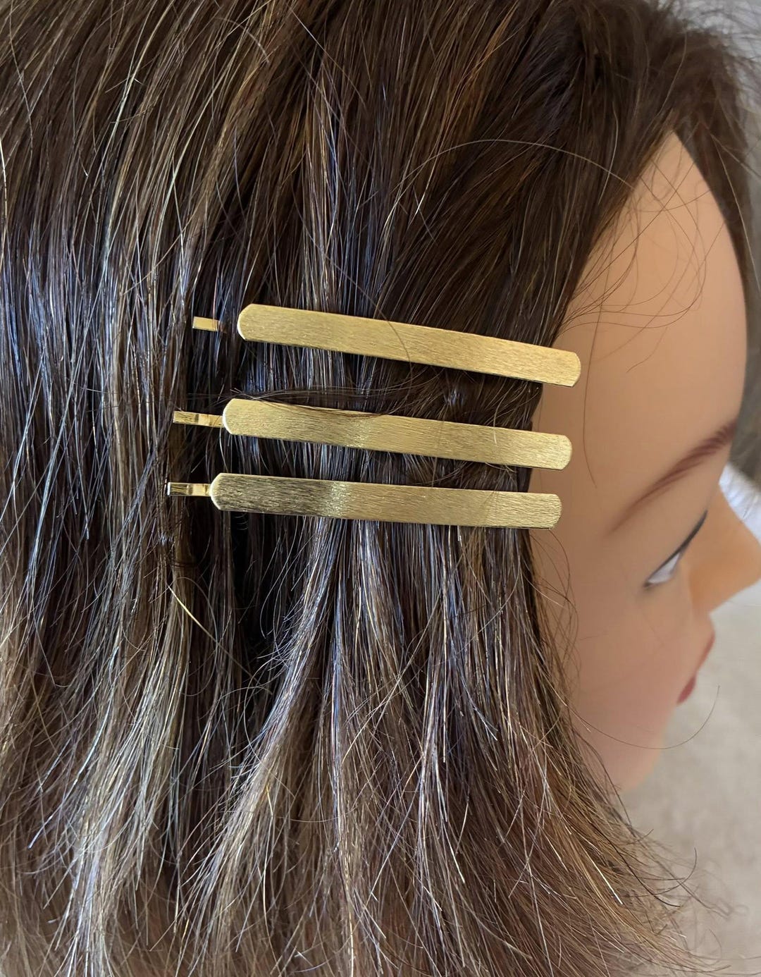 Set of 3 Vintage Gold Metal Hair Barrettes – Minimalist Hair Clips ...