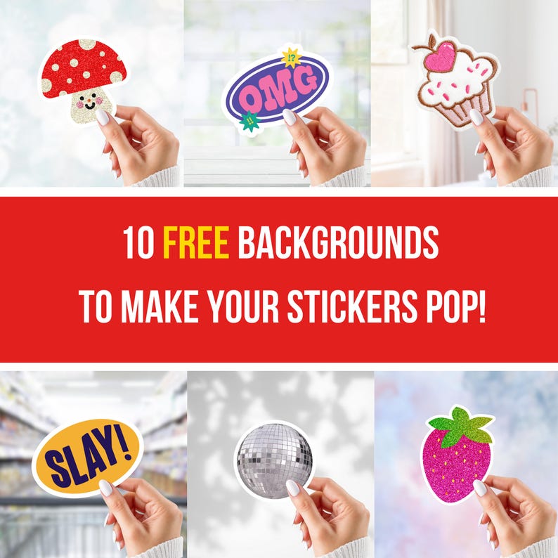 Hand Holding Sticker Mockup | Editable Canva Template | Free Shape Die ...