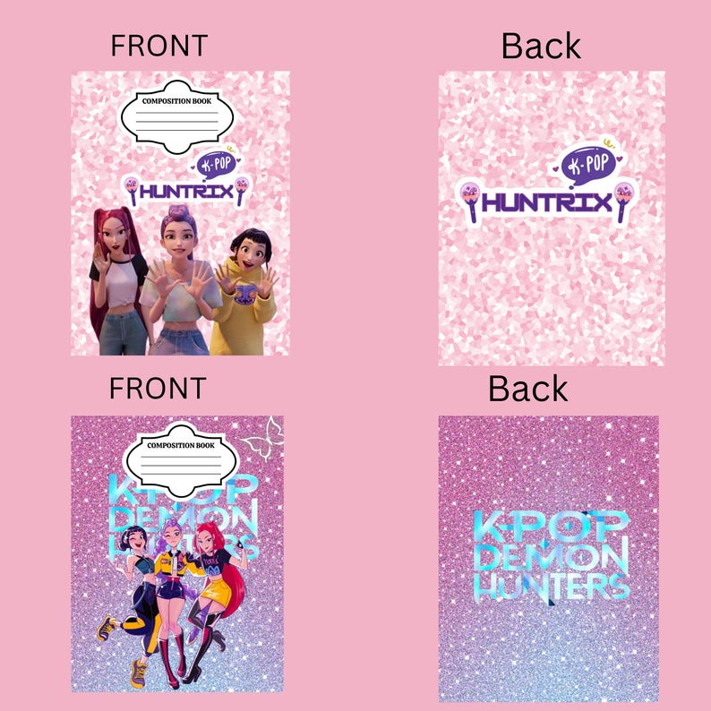 Kpop Demon Hunters Notebook Cover, Composition Book Printable, School ...