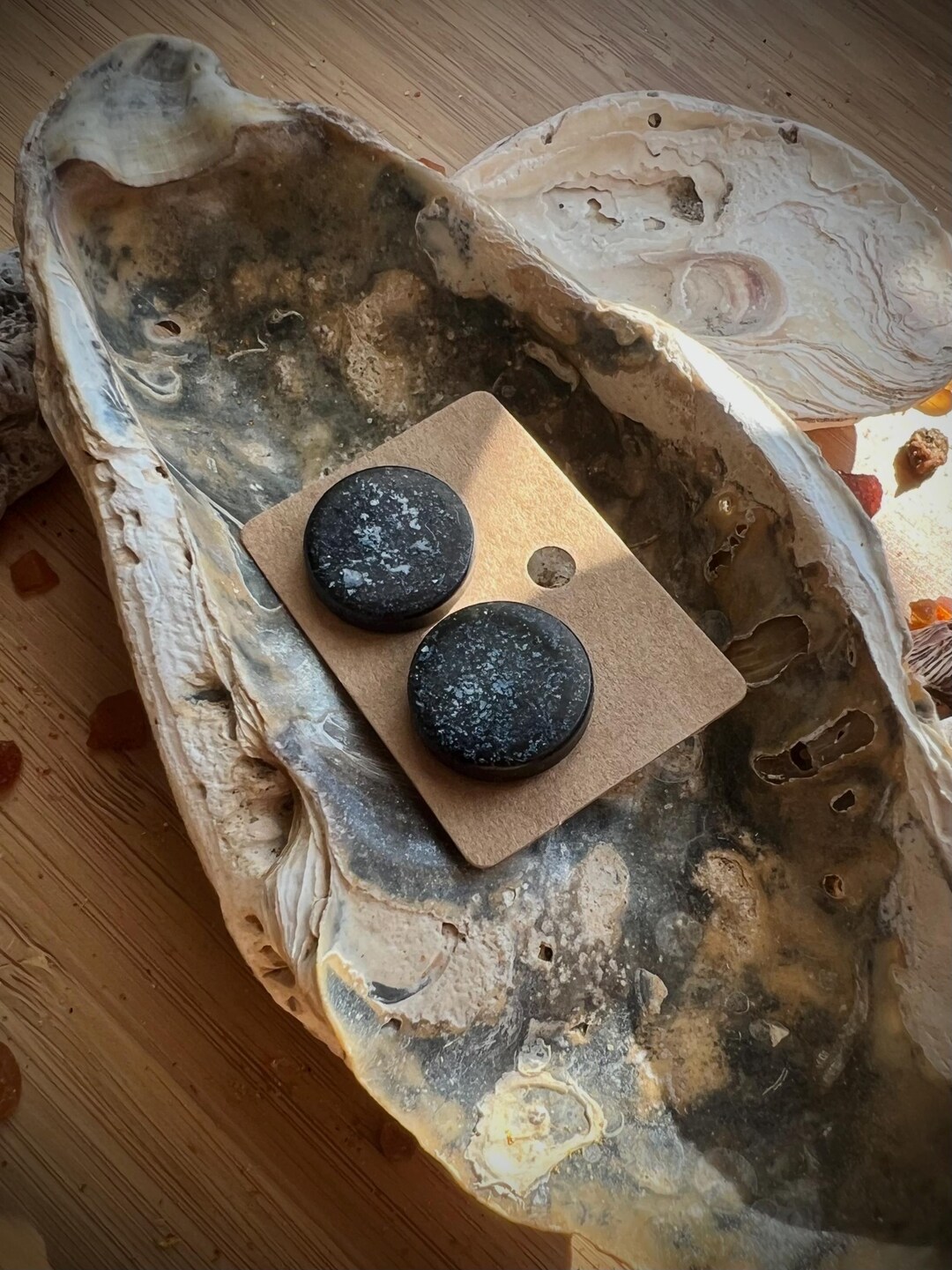 Black and White Epoxy Resin Studs: Marble With Glitter Effect - Etsy