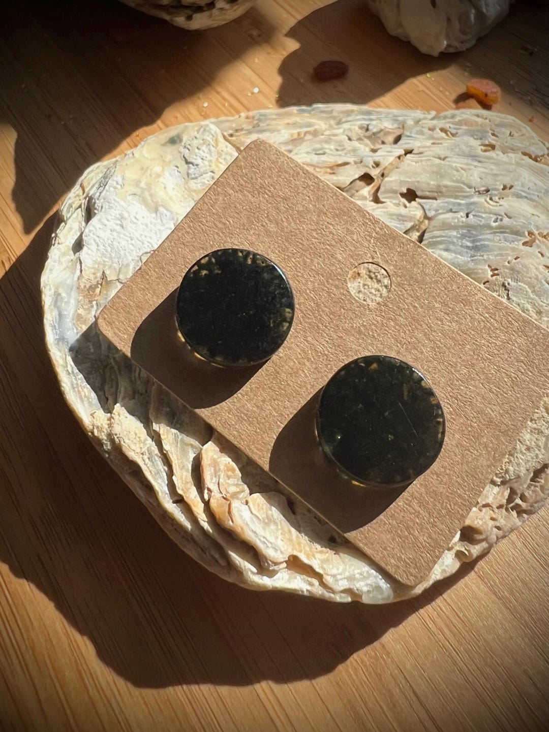 Black Epoxy Resin Studs: Marble Effect - Etsy