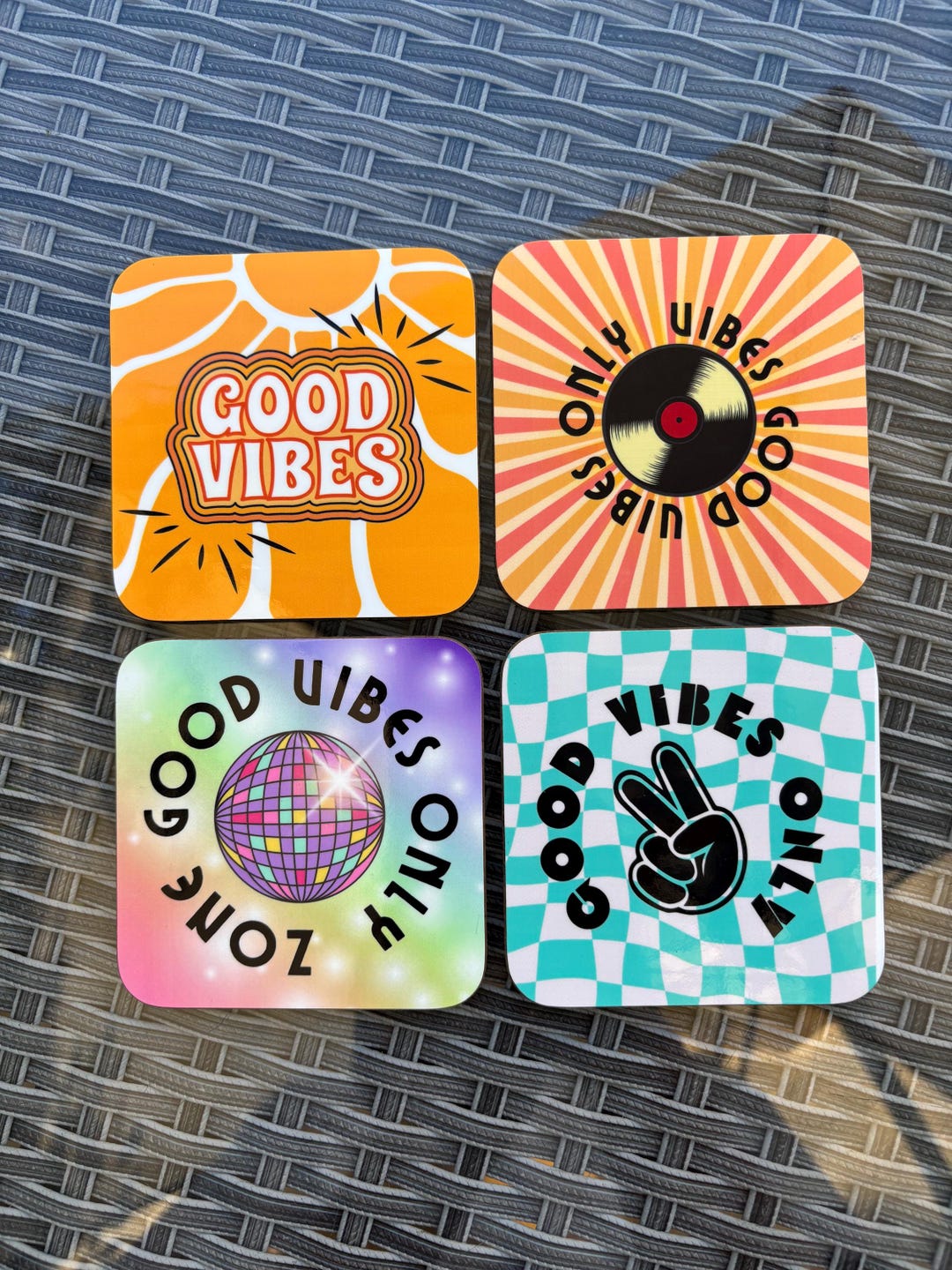 Retro Coaster Set: 70s 80s 90s Inspired Drink Coasters - Etsy