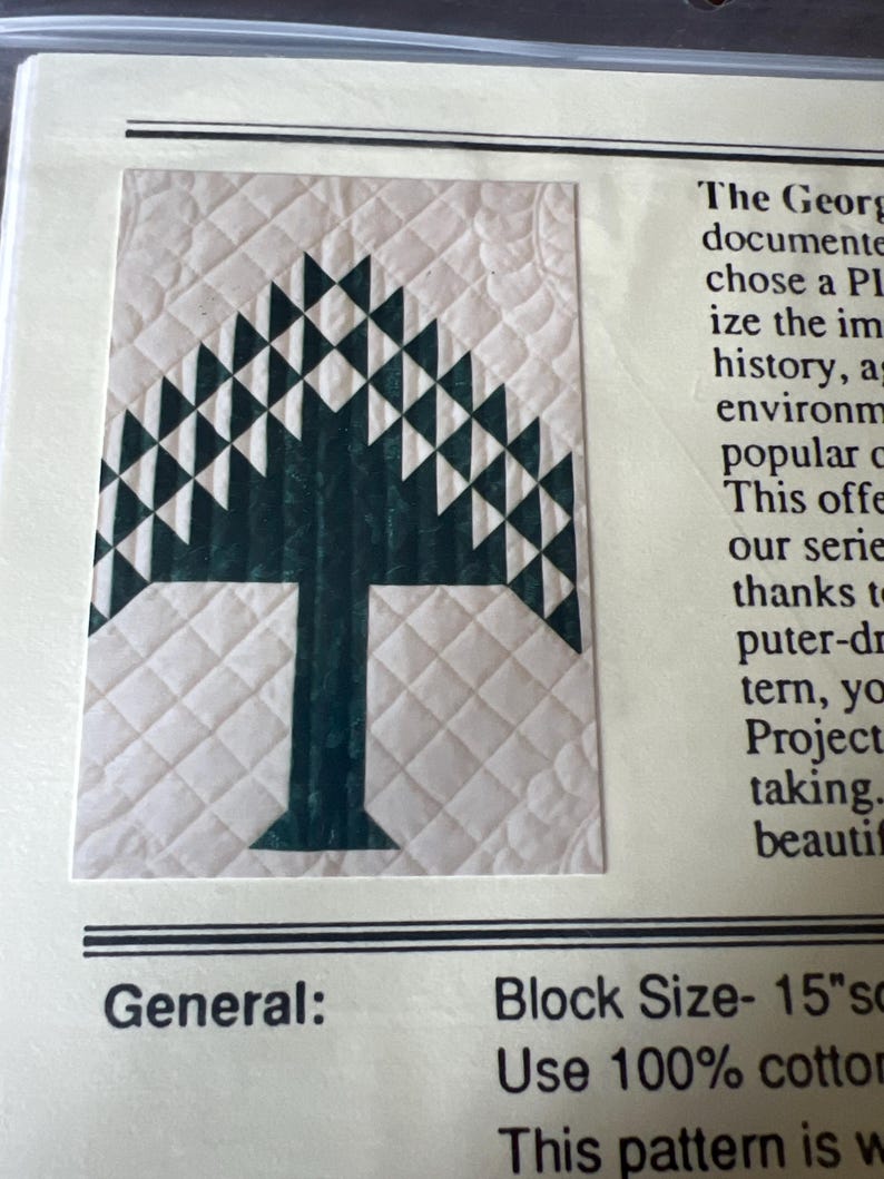 Georgia Pine Tree Georgia Quilt Project Tree History New Pattern Uncut ...