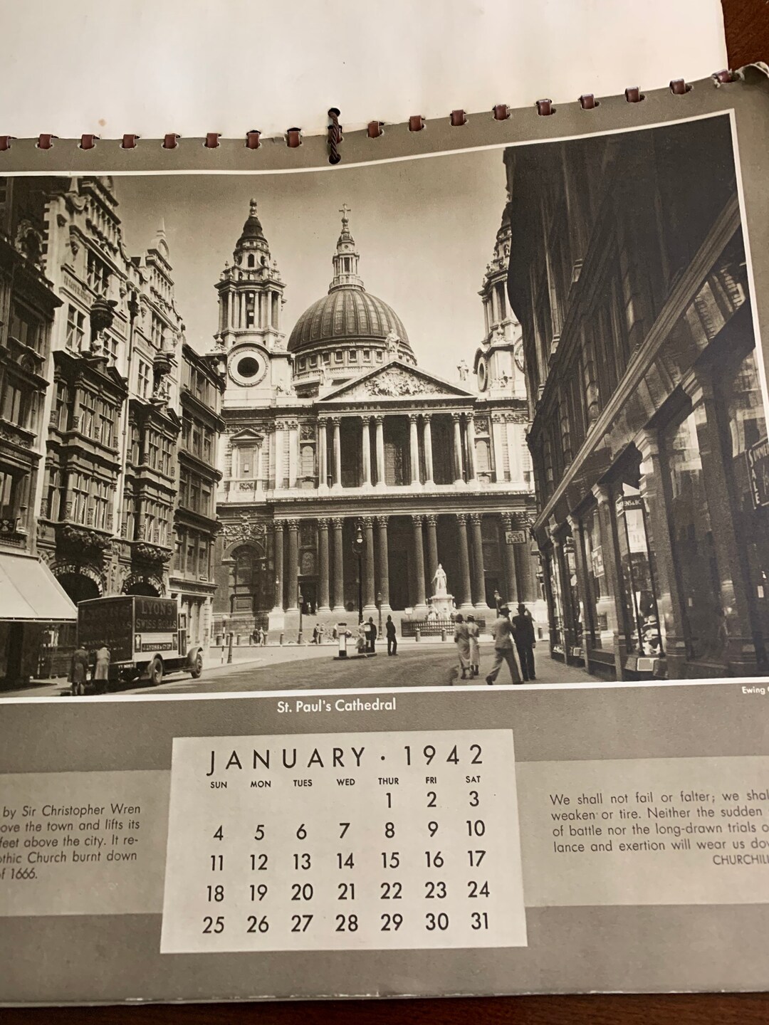 Vintage 1942 Calendar SALE All 12 Months Spiral Top Beautiful Photos ...