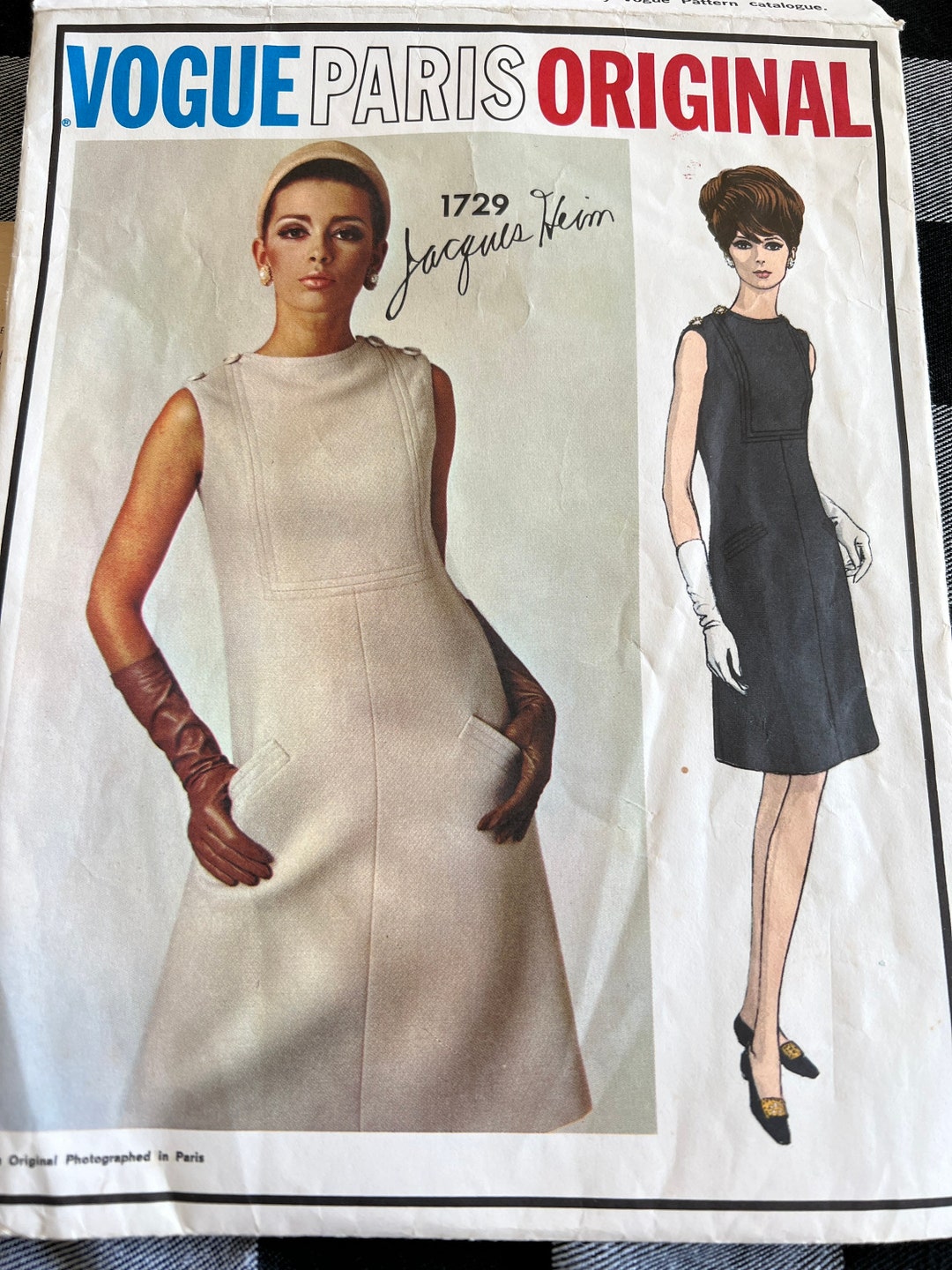 Vintage Vogue Paris Original Pattern Sz 10 Jacques Heim Paris No. 1729 ...