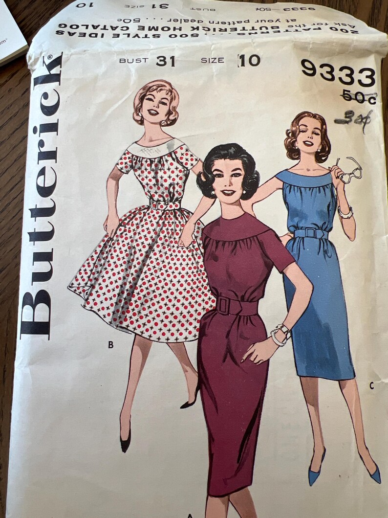 Vintage 50s Dress Pattern 1955 Orig Pattern Blouses Bodice Shirred or ...