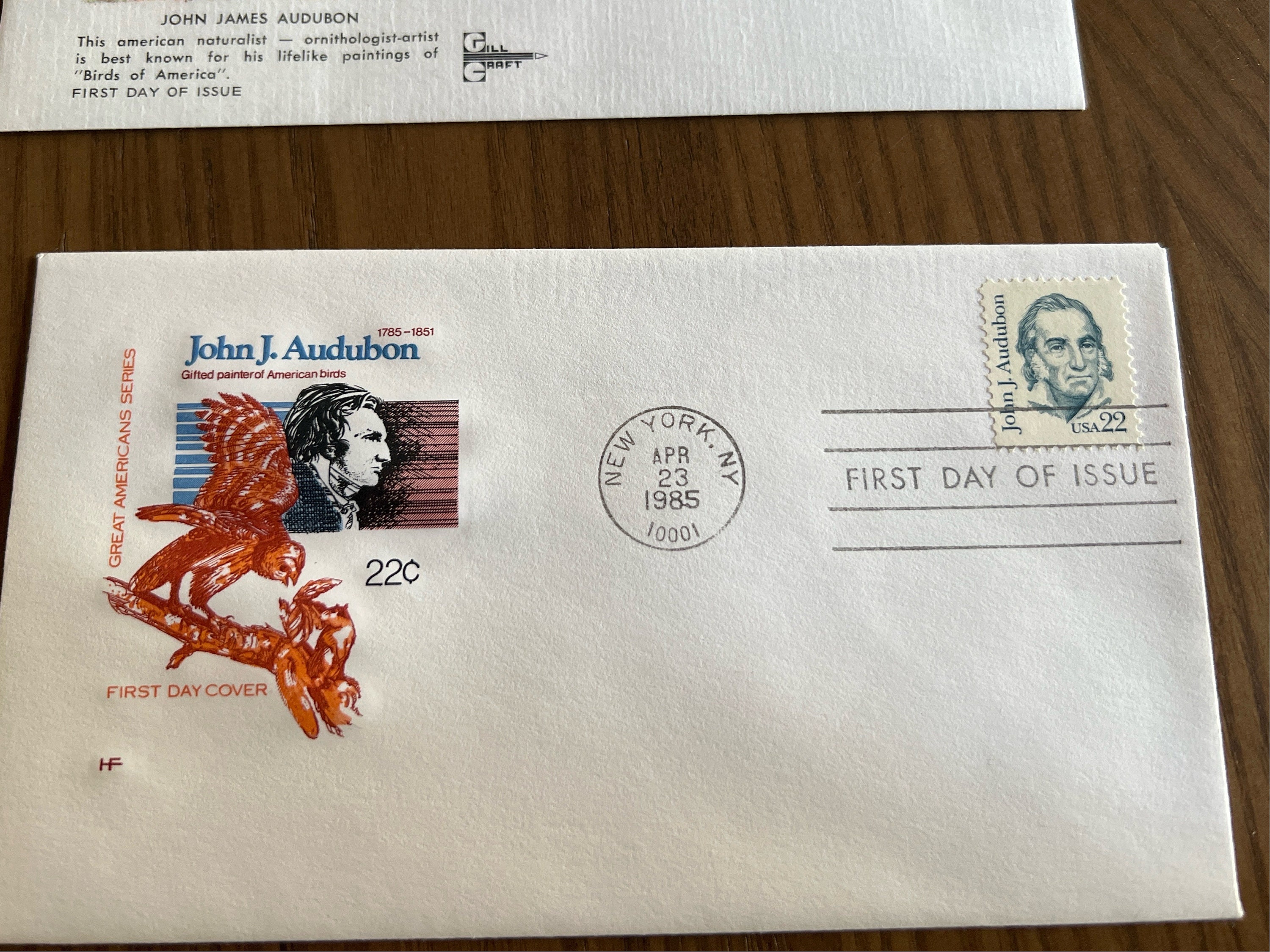 First Day Covers Postage Stamp Covers John James Audubon 1785 to 1851 ...
