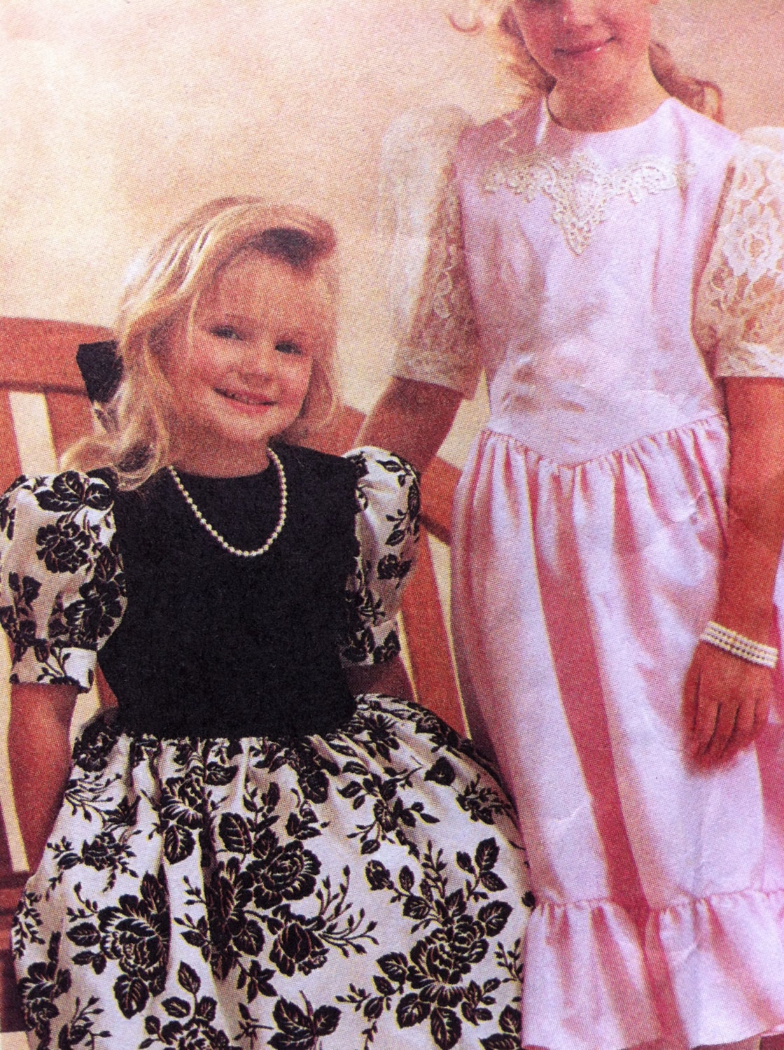 Girls' Fancy DRESS Pattern Sizes 3 4 5 6 Simplicity No. 8754 Vtg 90s ...