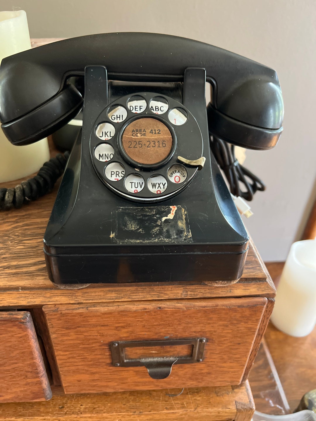 Sale Vintage Bakelite Black Rotary Phone Vtg 30 or 40s Bell System ...