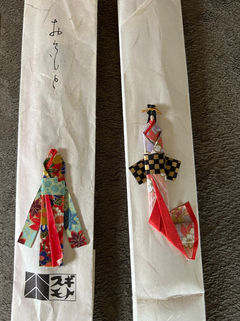 Oriental Folded Paper Pic Chop Sticks Great Mixed Media Paper Ephemera ...