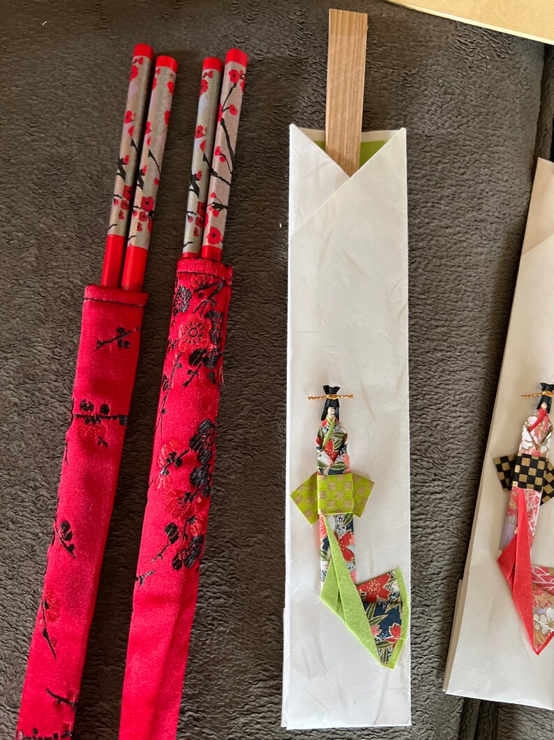 Oriental Folded Paper Pic Chop Sticks Great Mixed Media Paper Ephemera ...