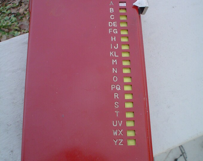 Vintage Red Metal Address Book Industrial 60s 70s Look Retro Industrial ...